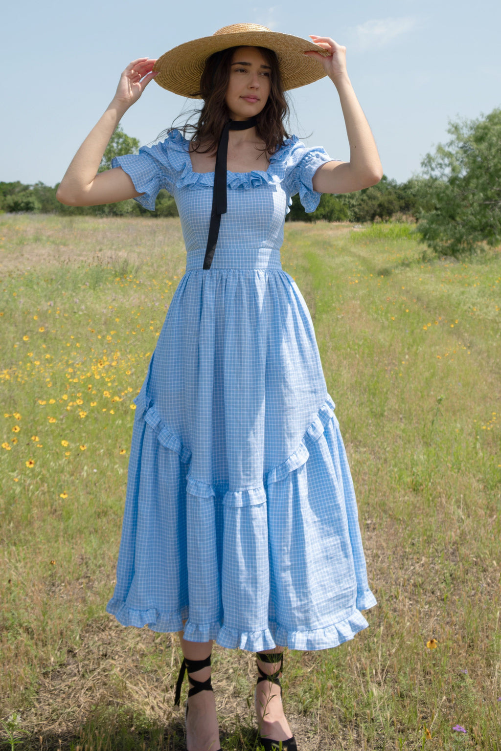 Adeline Dress in Blue Gingham – Of Her Own Kind
